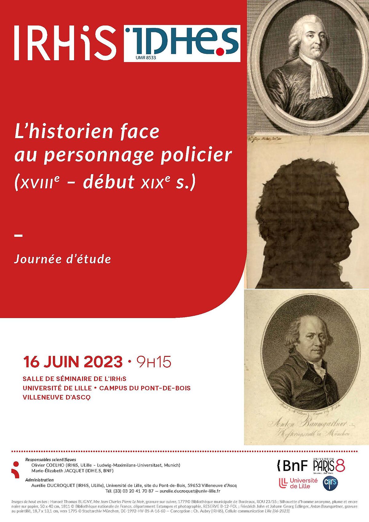 Journée d'études — "L'historien face au personnage policier (XVIIIe ...